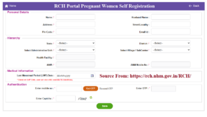 RCH Portal Data Entry Login Registration at https://rch.nhm.gov.in/